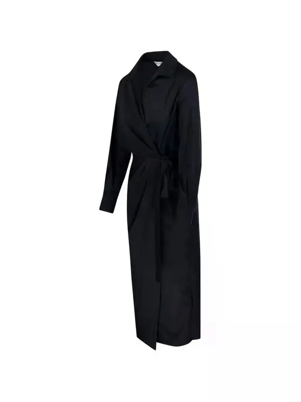 Max Mara Long-sleeve Midi Wrap Dress - Black