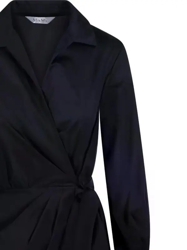 Max Mara Long-sleeve Midi Wrap Dress - Black