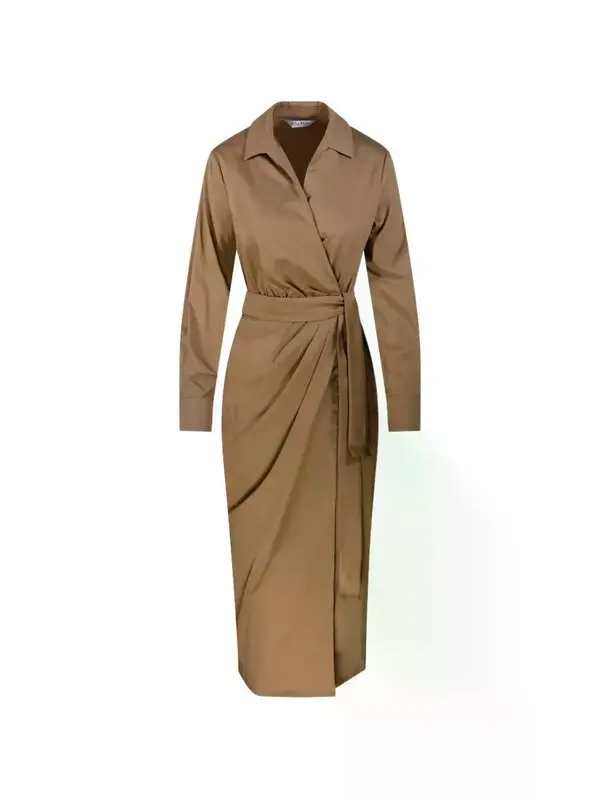 Max Mara Belted Wrap Dress - Neutrals