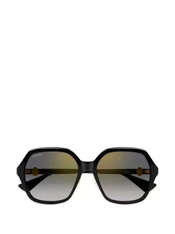 Cartier Geometric-frame Sunglasses - Black