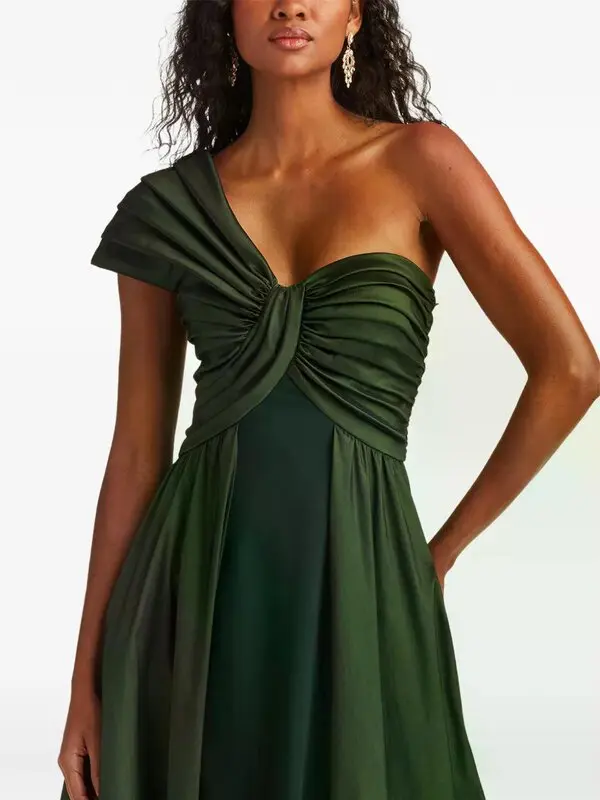 tadashi shoji green dress Ember Cape Sleeve Gown
