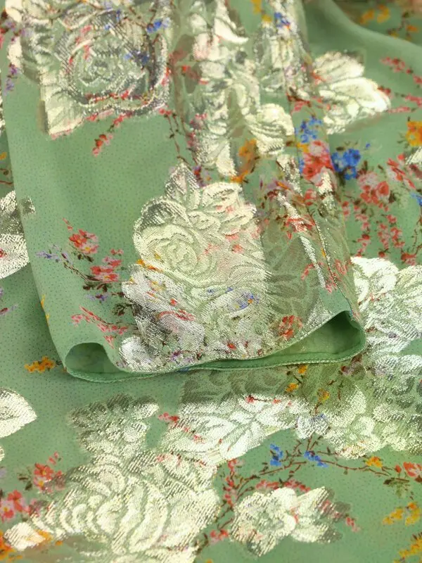 Valentino Garavani Floral-brocade Draped Tunic Top