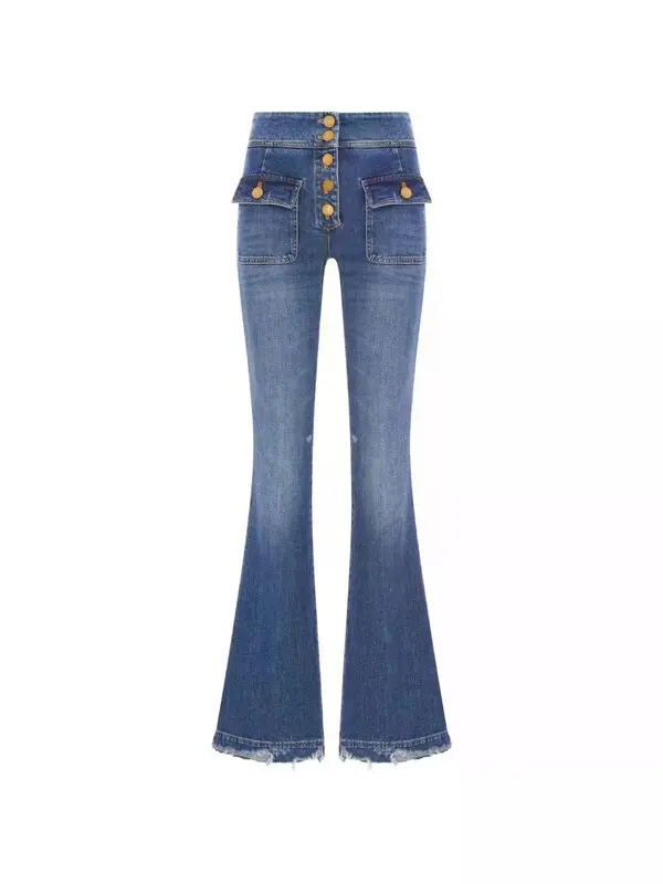 Seafarer Button-front Flared Jeans - Blue