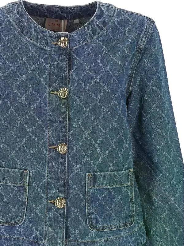 Marella Diamond-pattern Denim Jacket