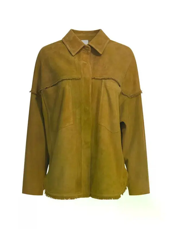 FURLING BY GIANI Fringed Suede Jacket - Yellow