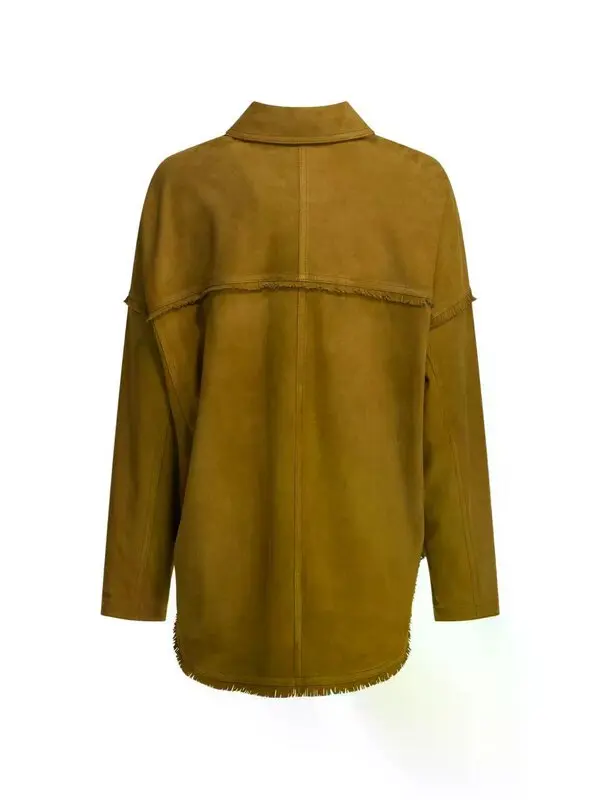 FURLING BY GIANI Fringed Suede Jacket - Yellow