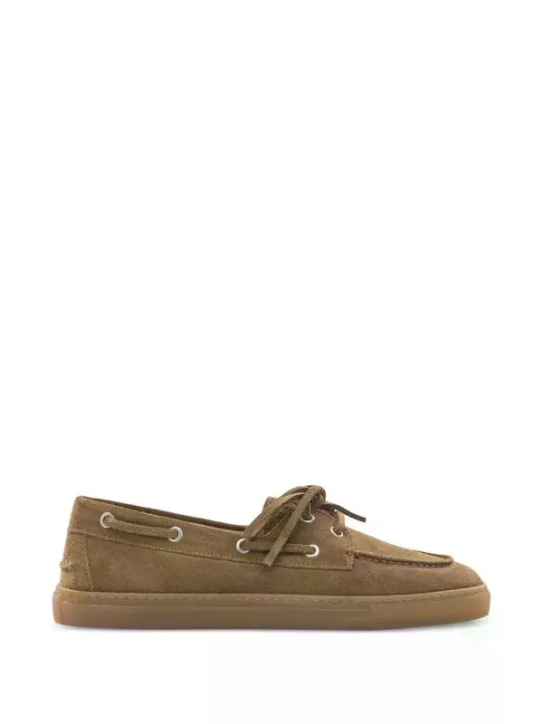 SUMMERY COPENHAGEN Lace-up Suede Loafers - Brown
