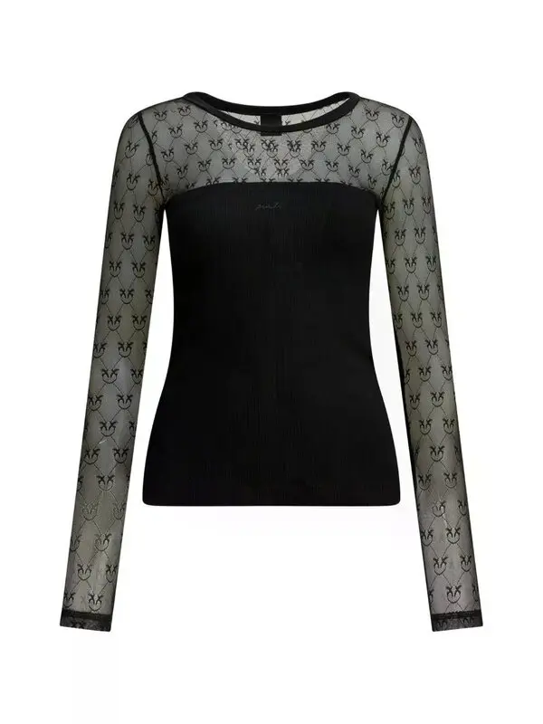 Pinko Patterned Long-sleeve T-shirt - Black