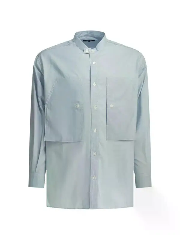 Comme Des Garçons Band-collar Patch-pocket Shirt