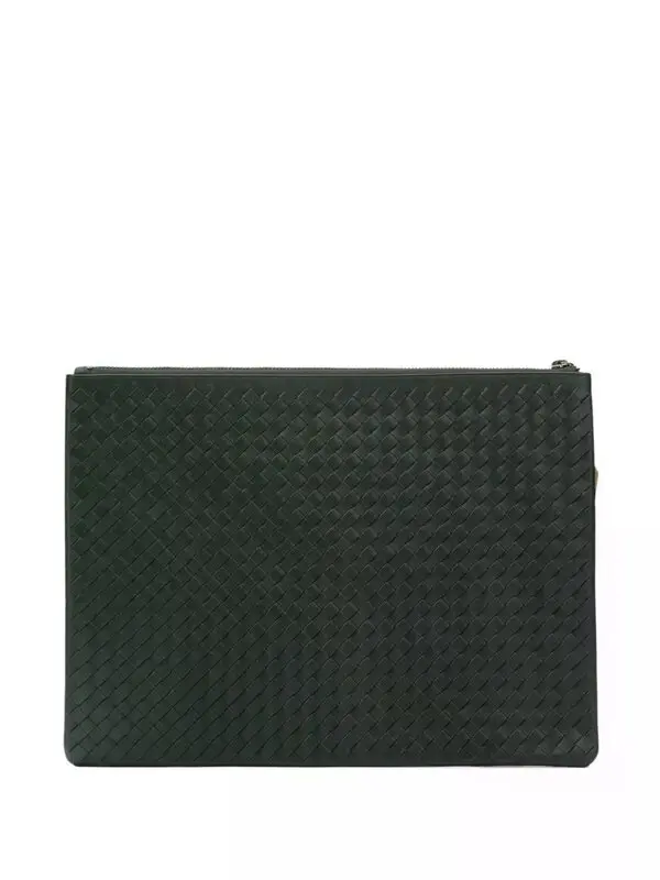 Dragon Diffusion Woven Leather Clutch Bag - Green