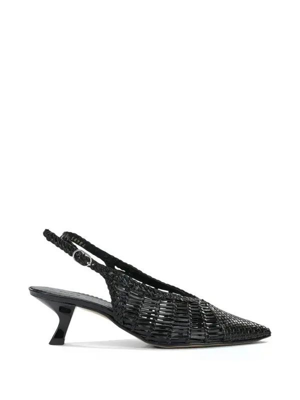 TONI PONS Woven Leather Slingback Pumps - Black