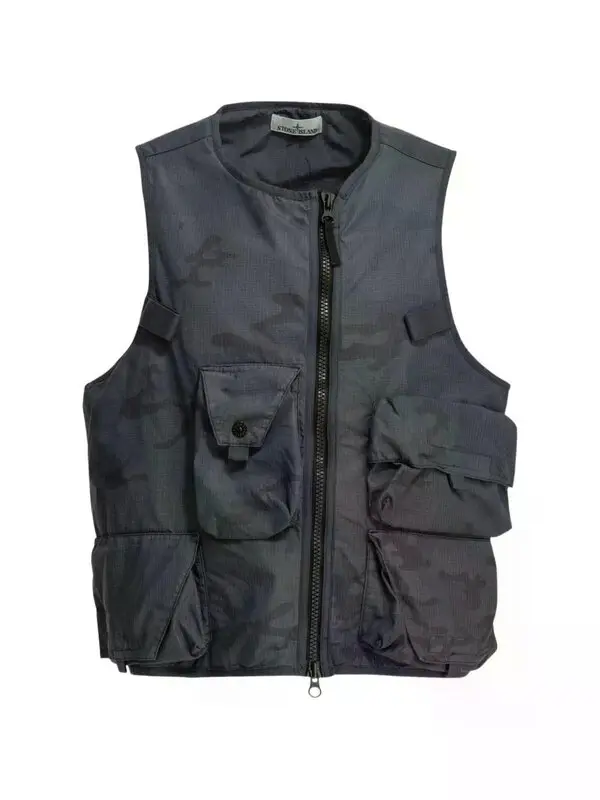 Stone Island Camo-print Ripstop Gilet - Grey