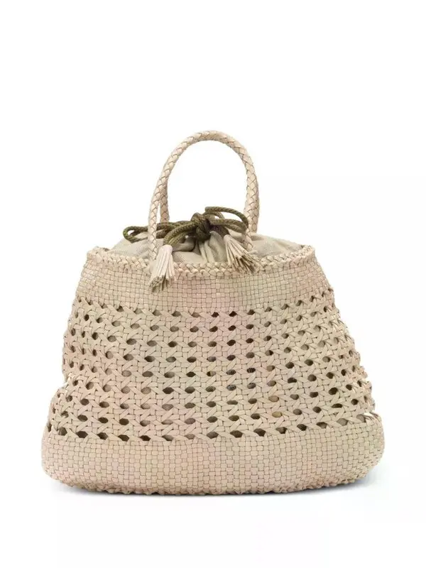 Dragon Diffusion Santa Cano Woven-leather Tote Bag - Neutrals