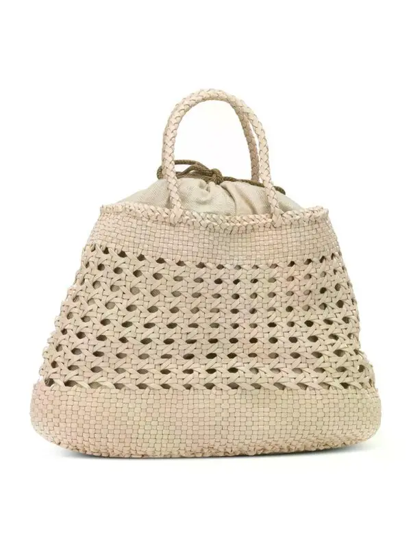 Dragon Diffusion Santa Cano Woven-leather Tote Bag - Neutrals