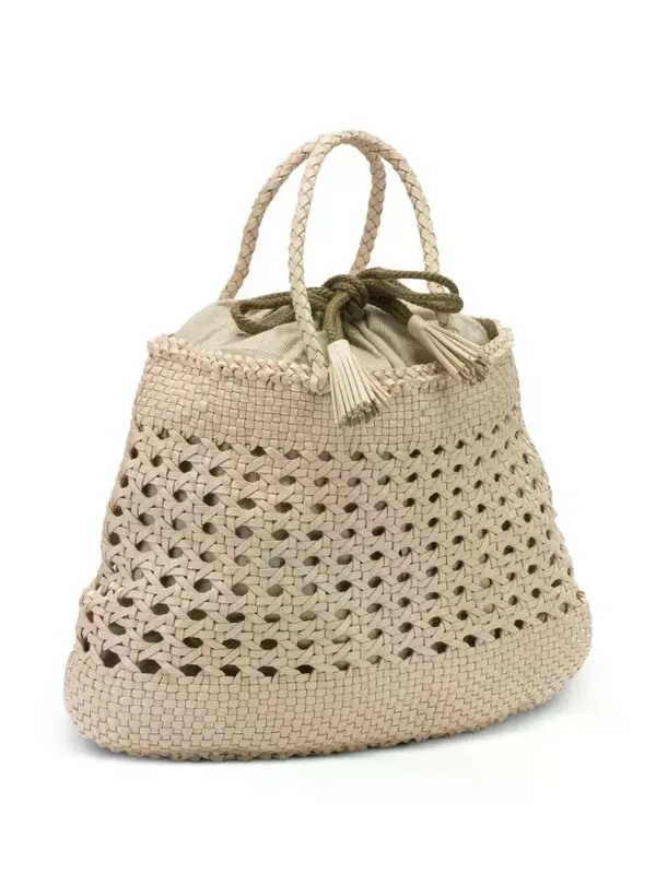 Dragon Diffusion Santa Cano Woven-leather Tote Bag - Neutrals