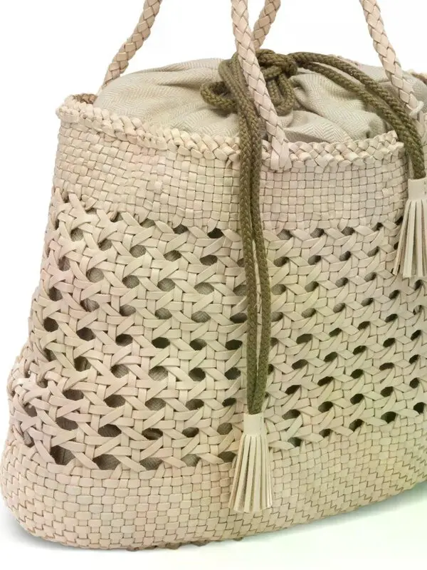 Dragon Diffusion Santa Cano Woven-leather Tote Bag - Neutrals