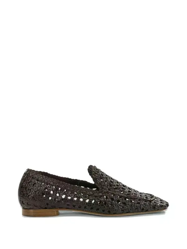 TONI PONS Woven Leather Loafers - Brown