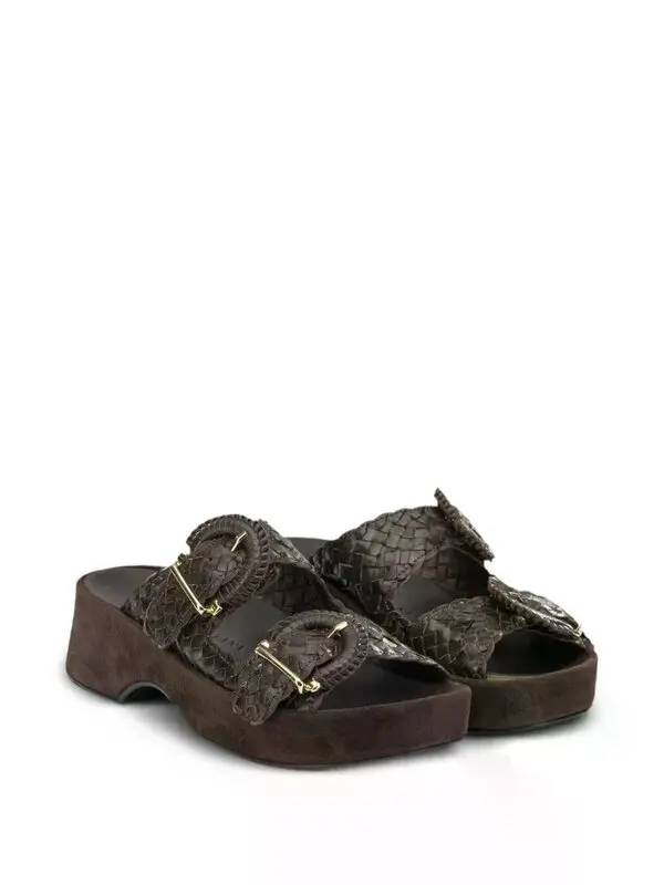 TONI PONS Leather Buckle-fastening Platform Sandals