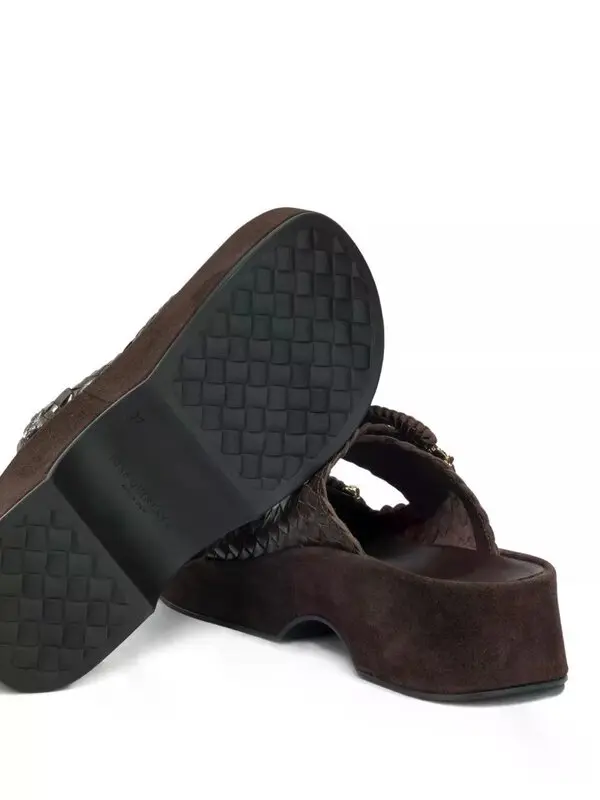 TONI PONS Leather Buckle-fastening Platform Sandals