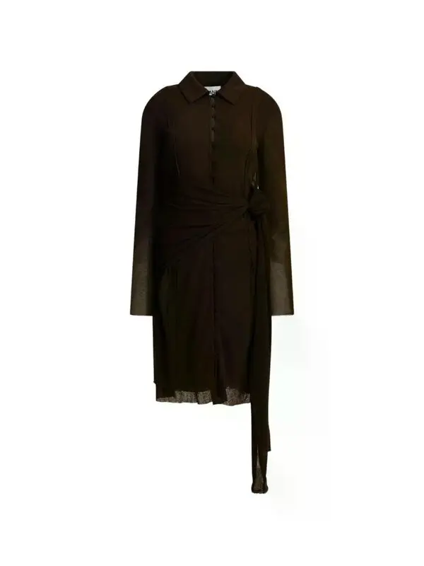GANNI Long-sleeve Dress - Brown