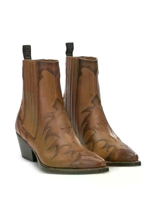 Sartore Leather Cowboy Boots - Brown