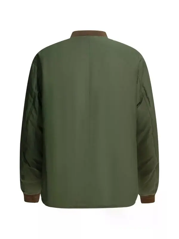 Visvim Contrast-trim Button-up Bomber Jacket - Green