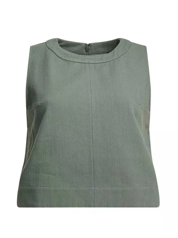 Soeur Twill Sleeveless Top - Green