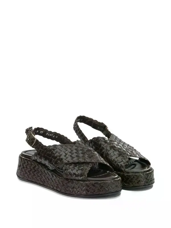 TONI PONS Woven Crossover-strap Platform Sandals