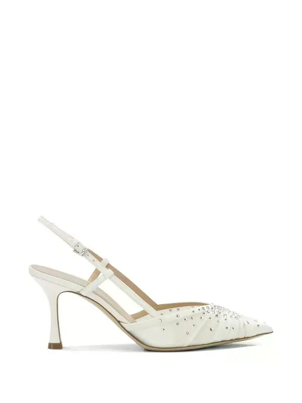 NINALILOU Amy Crystal-embellished Pumps - White
