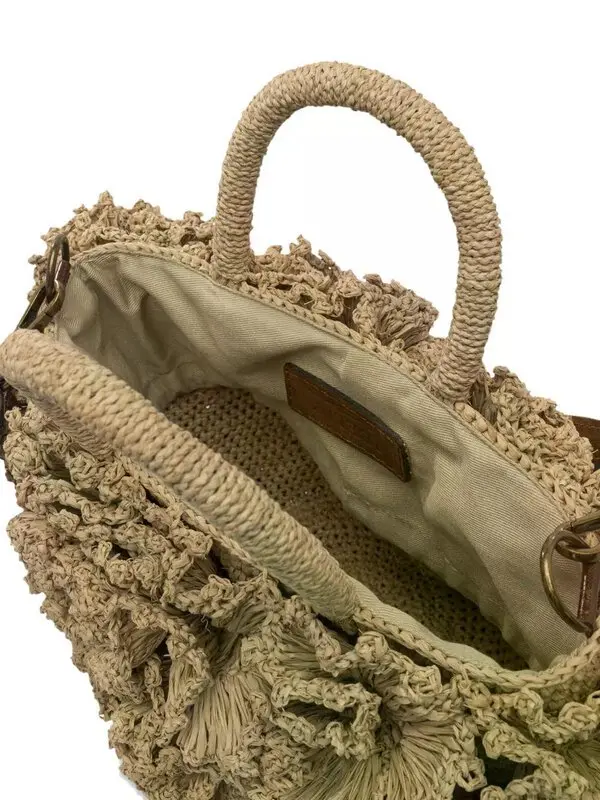 IBELIV Tote Bag With Ruffled Texture - Neutrals