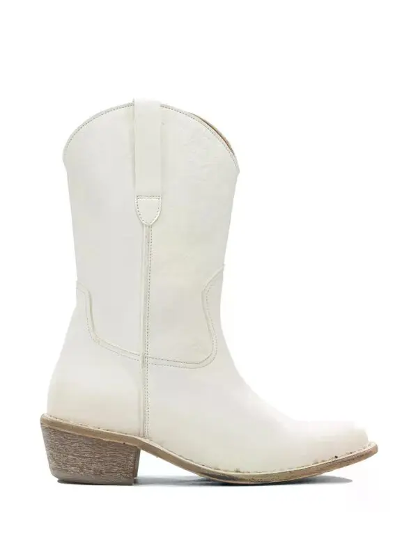 Moma Pointed-toe Cowboy Boots - White