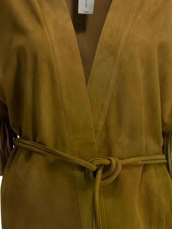 FURLING BY GIANI Fringed Suede Coat