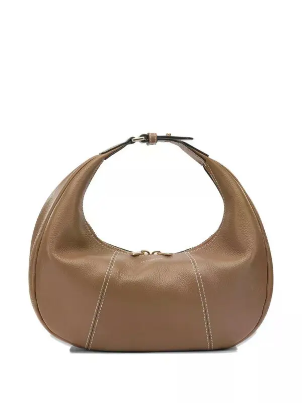 LE TANNEUR Small Pebbled Shoulder Bag - Brown
