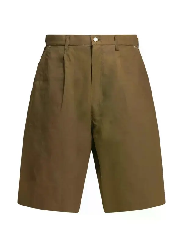 Comme Des Garçons Pleated-front Pocket Shorts - Brown