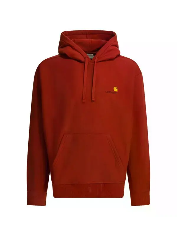 Carhartt Work In Progress American Script Logo-embroidered Drawstring Hoodie - Red