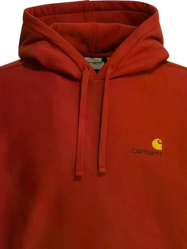 Carhartt Work In Progress American Script Logo-embroidered Drawstring Hoodie - Red