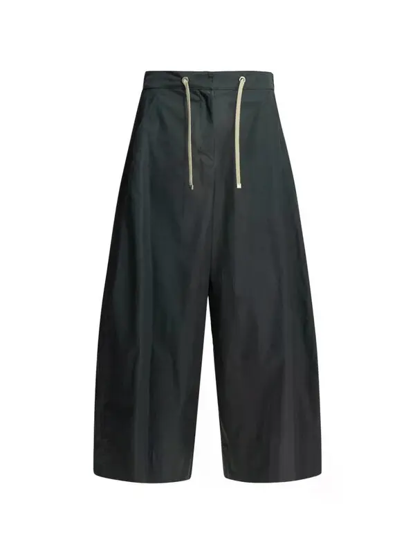 Max Mara Cotton Trousers With Drawstring Waist - Grey