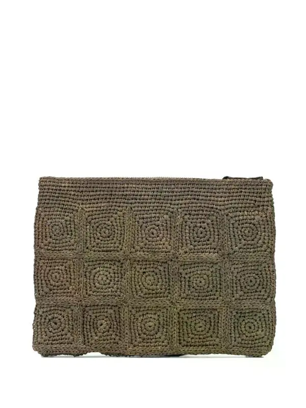IBELIV Woven Raffia Clutch - Brown
