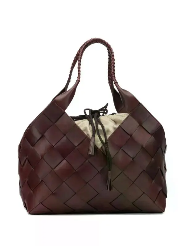 Dragon Diffusion Woven Leather Shoulder Bag - Brown