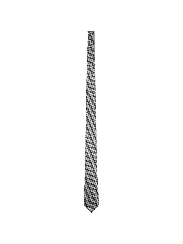 TOM FORD Geometric-print Silk Tie - Black