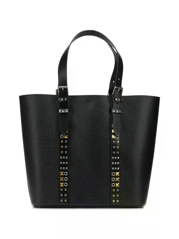 Valentino Garavani Rockstud Pebbled Tote Bag - Black
