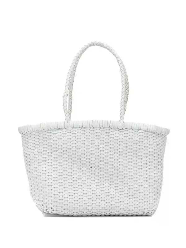 Dragon Diffusion Small Woven Leather Shoulder Bag - White