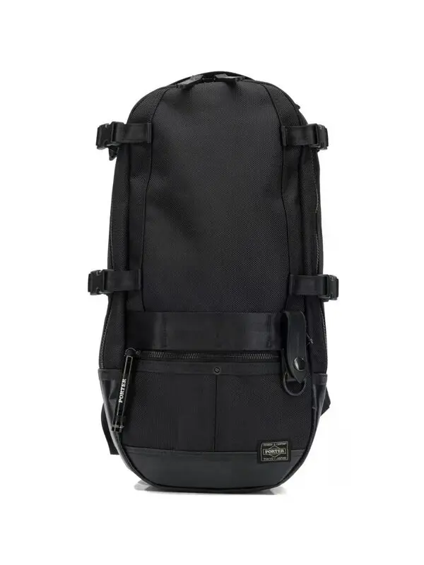 PORTER-YOSHIDA & CO Heat Buckle-fastening Logo-patch Backpack - Black