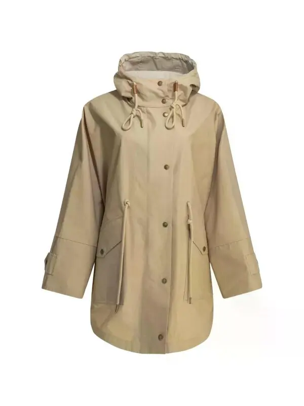 Moncler Hooded Drawstring Coat - Neutrals