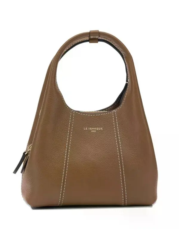 LE TANNEUR Grained-leather Mini Bag - Brown