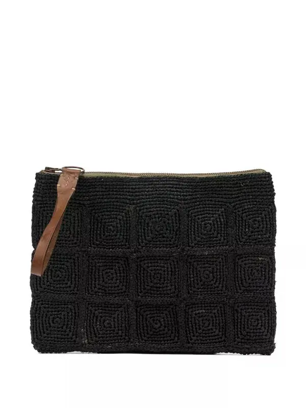 IBELIV Tanala Woven-raffia Clutch - Black