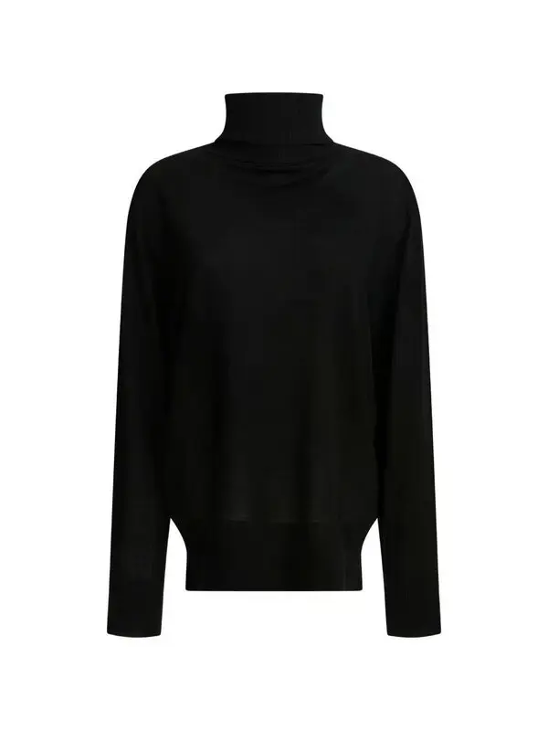 TOTEME Roll-neck Wool Sweater - Black