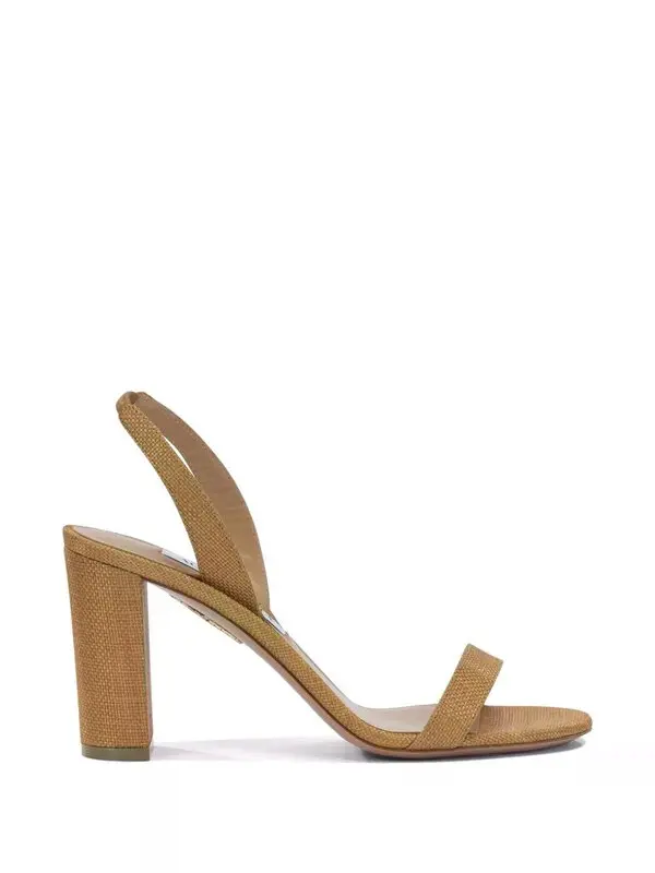 AQUAZZURA Woven Slingback Sandals - Neutrals