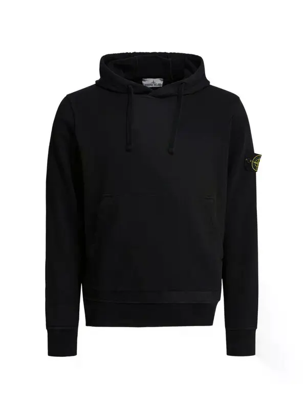Stone Island Logo-patch Drawstring Hoodie - Black