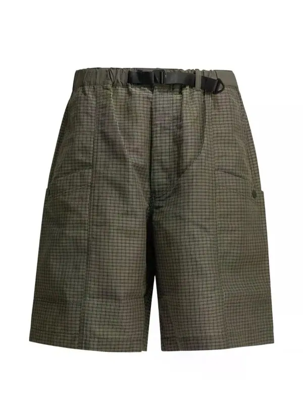 Comme Des Garçons Check-pattern Belted Shorts - Neutrals